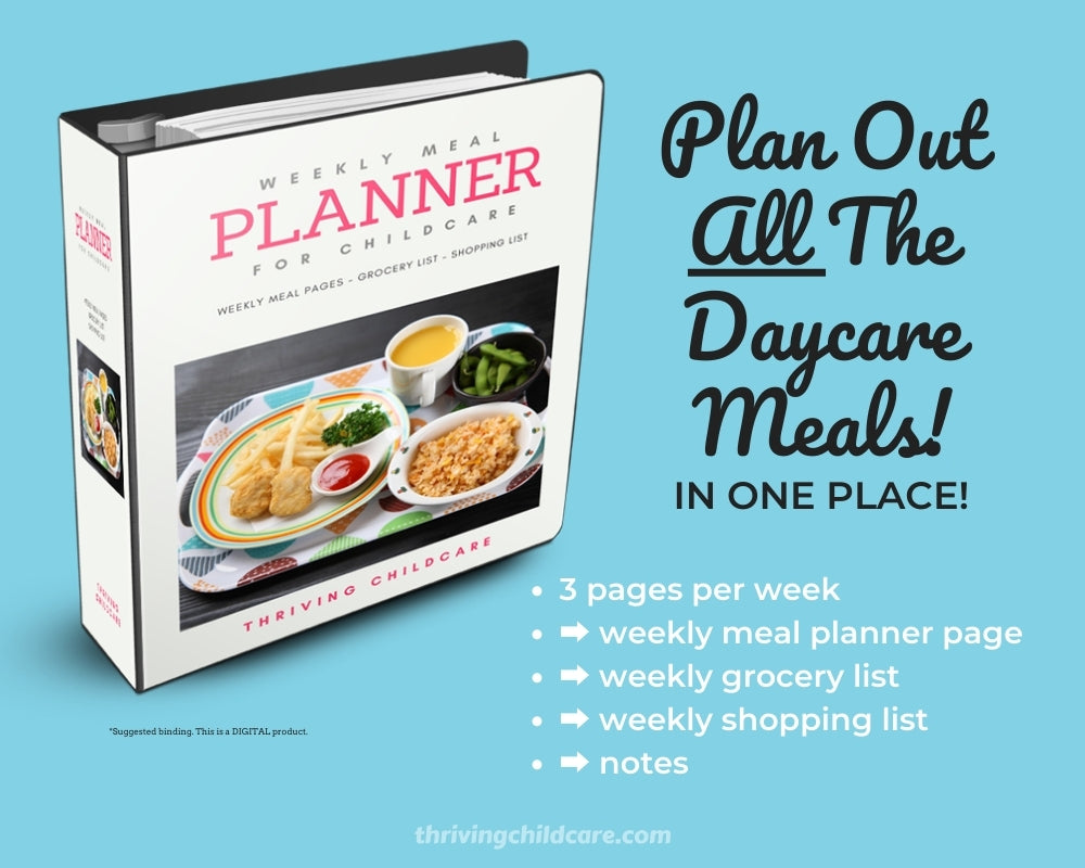 Weekly Meal Planner for Childcare - Binder Kit [INSTANT PRINTABLE/DOWN ...