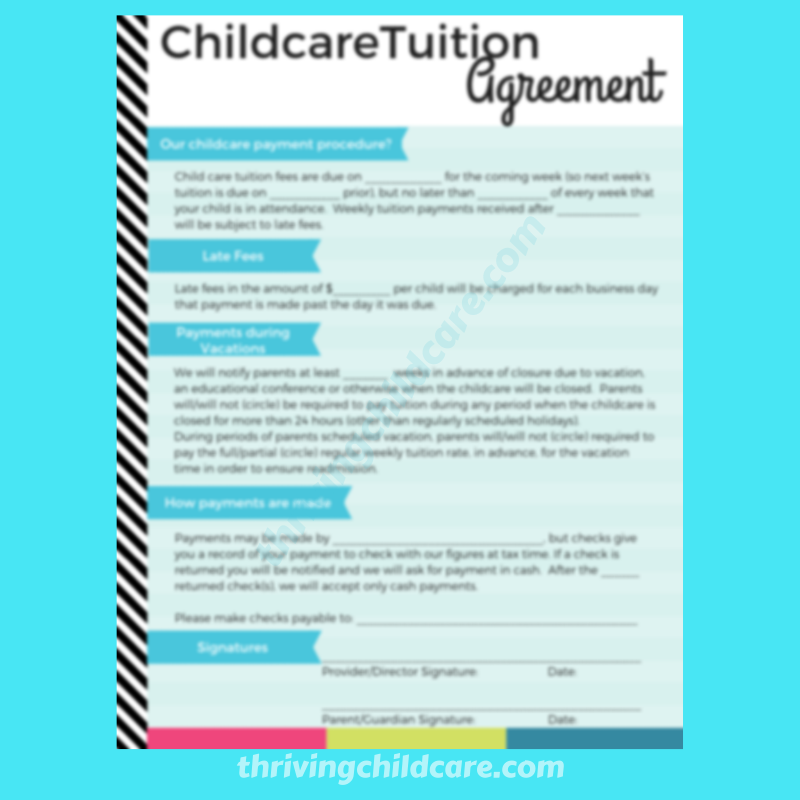 Complete Daycare Tuition Bundle [INSTANT PRINTABLE/DOWNLOAD ...