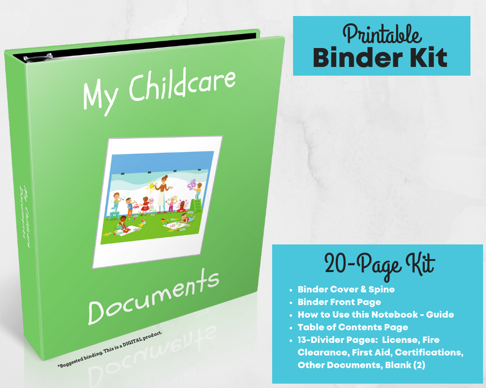 My Childcare Documents - Binder Kit [INSTANT PRINTABLE/DOWNLOAD ...