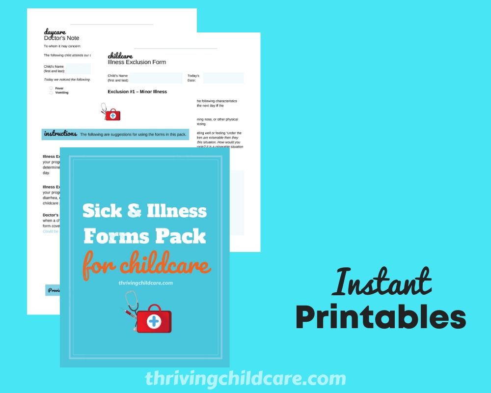 SICK & ILLNESS FORMS PACK - Illness Exclusion Forms & Doctor's Note fo ...