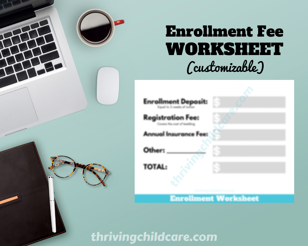 ENROLLMENT FEE WORKSHEET - Fee Breakdown Worksheet for Childcare Provi ...