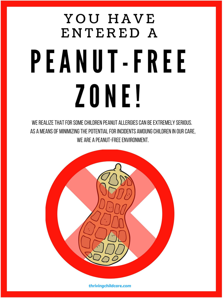 POSTER: Peanut-Free Zone! – ThrivingchildcareShop.com